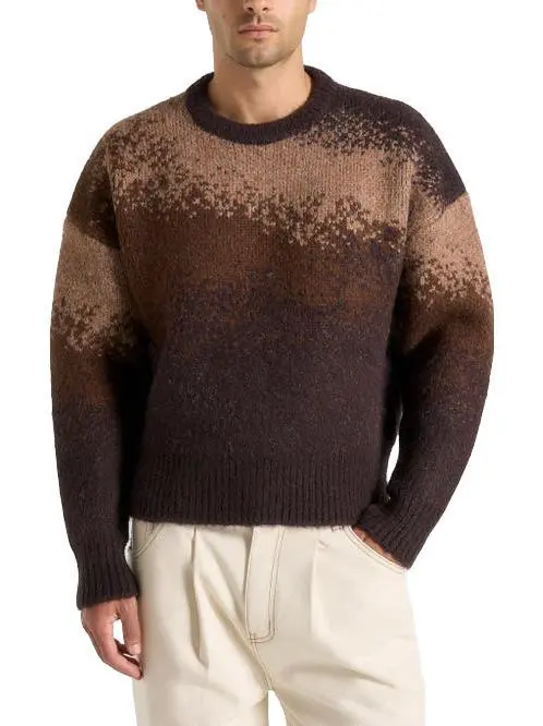 Manière De Voir Ombré Wool Blend Crewneck Sweater - Brown