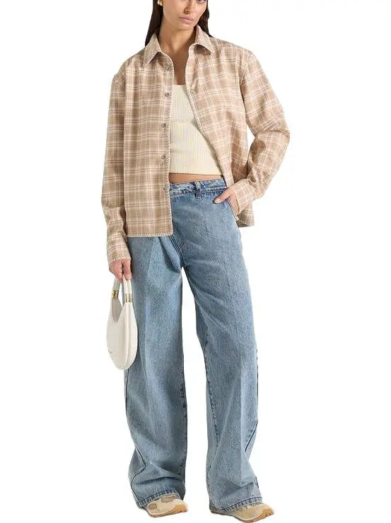 Manière De Voir Blake Whipstitch Check Shirt - Beige