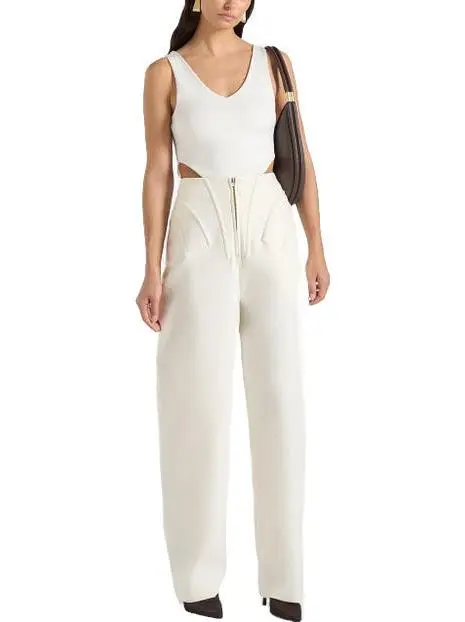 Manière De Voir Sculptural Corset Trousers - Off White