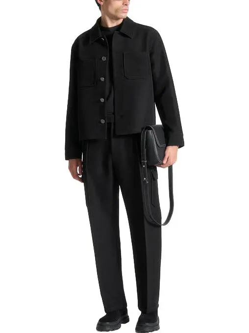 Manière De Voir Relaxed Fit Twill Pocket Trousers - Black