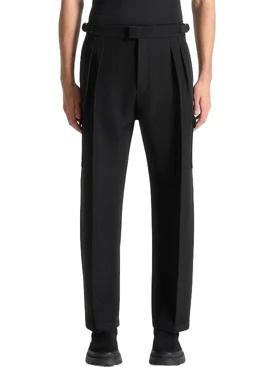 Manière De Voir Relaxed Fit Twill Pocket Trousers - Black