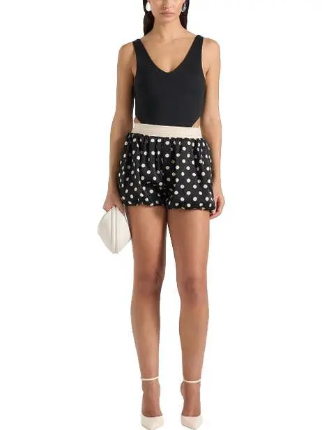 Manière De Voir Polka Dot Satin Balloon Shorts - Black/white