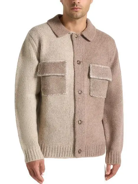 Manière De Voir Color Block Mohair-blend Cardigan - Beige