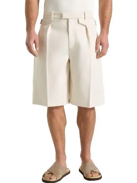 Manière De Voir Auguste Tailored Twill Bermuda Shorts - Cream
