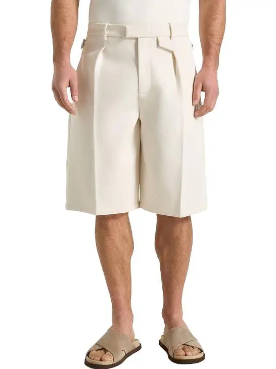 Manière De Voir Auguste Tailored Twill Bermuda Shorts - Cream