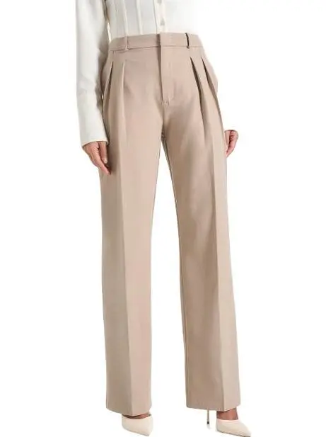 Manière De Voir Julie Tailored Twin Pleat Trousers - Taupe