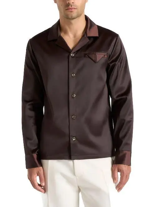 Manière De Voir Constant Satin Shirt - Brown