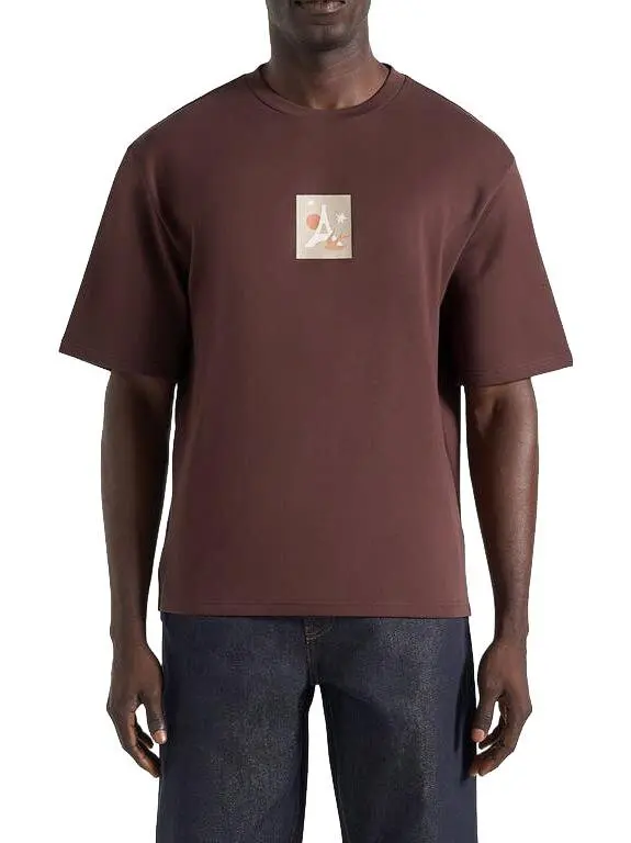 Manière De Voir Thibault Bird Detail Cotton T-shirt - Brown