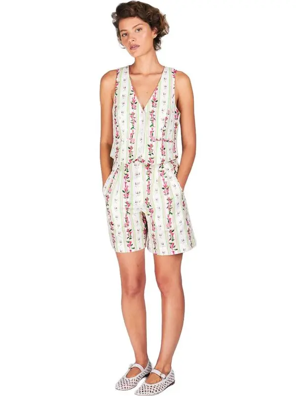 RACHEL ANTONOFF Kokomo Printed High-waisted Bermuda Shorts - Bellflower Stripe