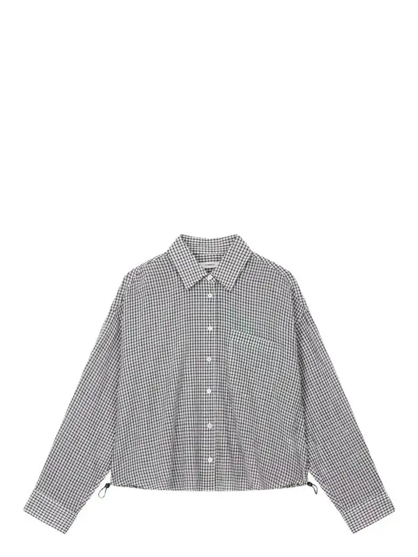 STUDIO TOMBOY Checkered Drawstring Shirt - White