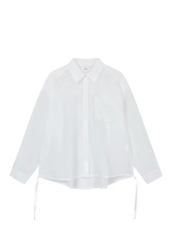 STUDIO TOMBOY Off- Spread Collar Drawstring Hem Blouse - White