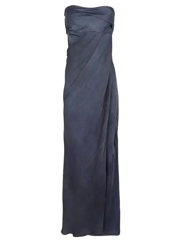 CORTANA Elira Draped Strapless Maxi Dress - Blue