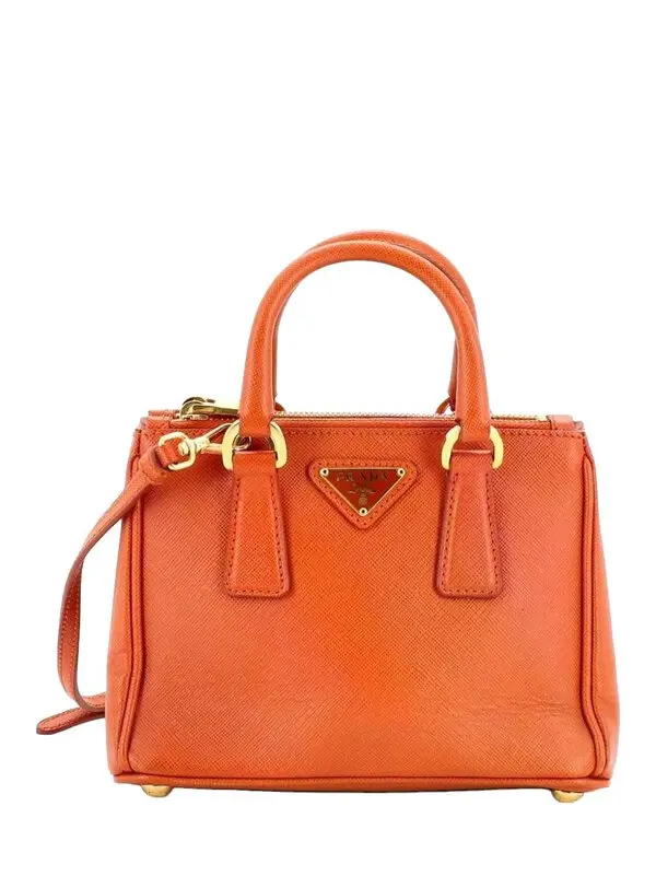 Prada Saffiano Leather Mini Tote - Orange
