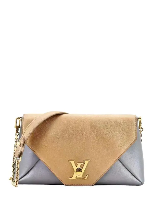 LOUIS VUITTON Love Note Chain Clutch Leather Crossbody Bag - Gold