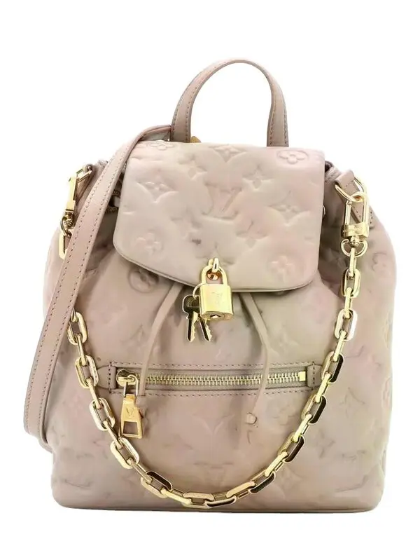 LOUIS VUITTON Coussin Monogram Embossed Lambskin Pm Backpack - Neutrals