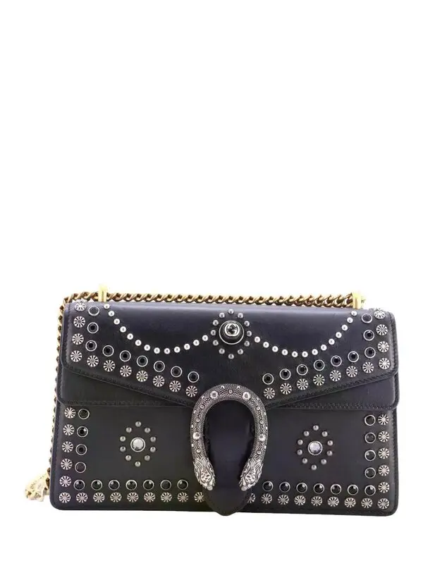 Gucci Dionysus Studded Leather Shoulder Bag - Black