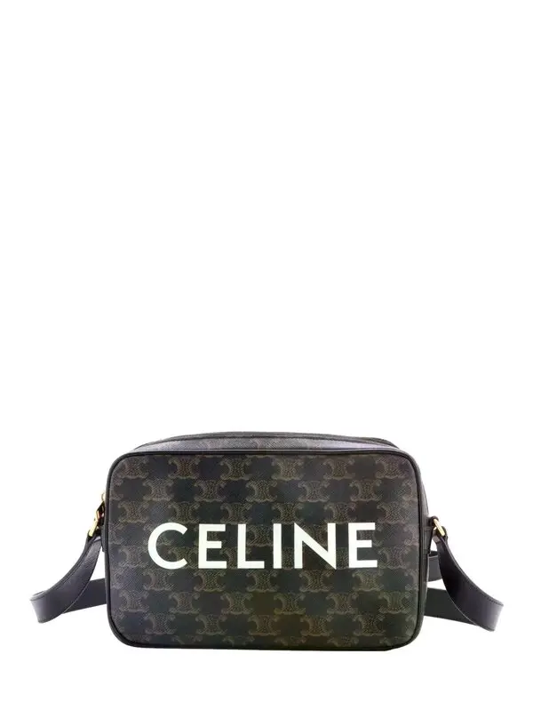 Celine Triomphe Coated Canvas Medium Messenger Bag - Brown