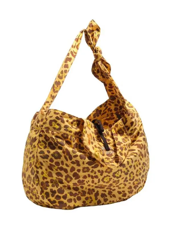 Bimba Y Lola Nylon Maxi Shoulder Bag - Leopard Yellow
