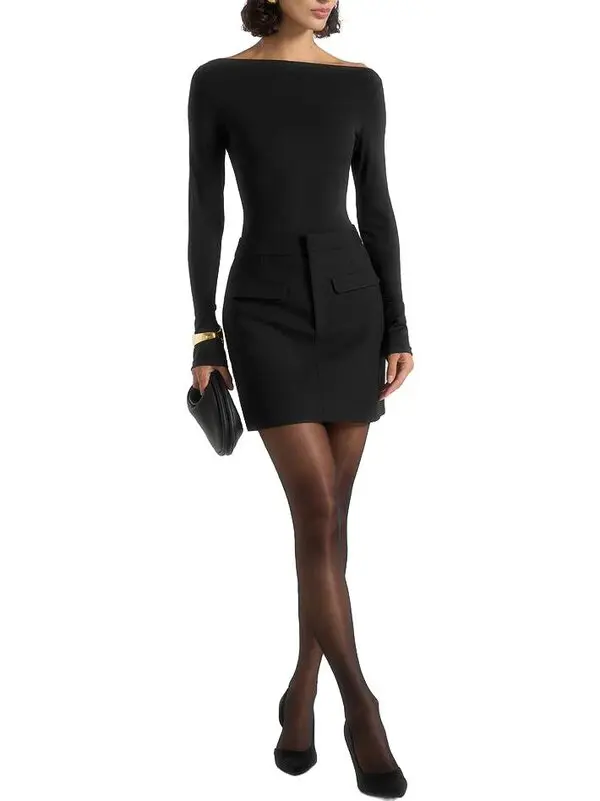 Manière De Voir Braided Trim Tailored Mini Skirt - Black