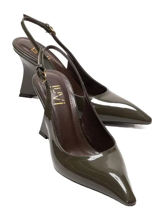 PROLOGUE SHOES Felon Slingback Wedge Pump - Khaki