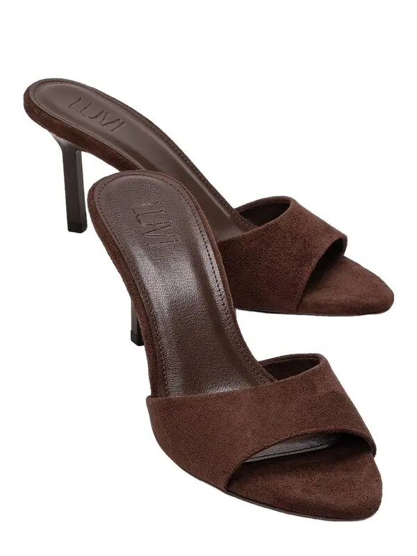 PROLOGUE SHOES Varelan Stiletto Sandal - Brown Suede