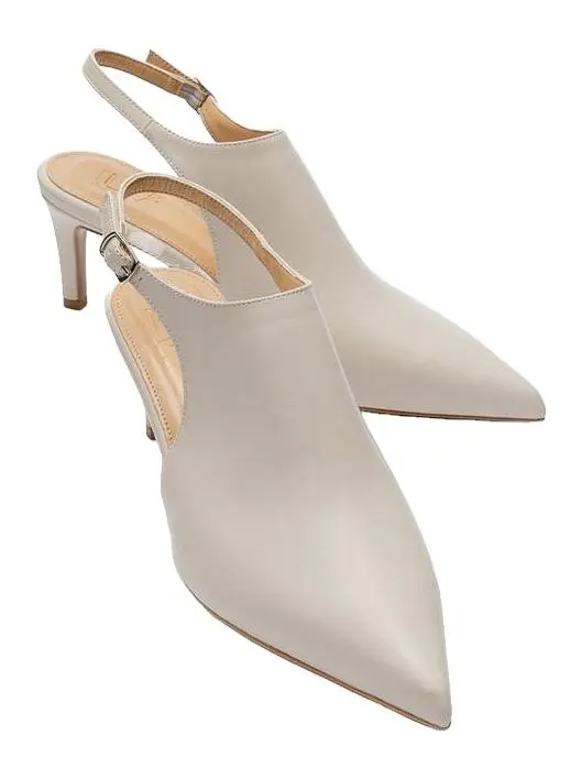 PROLOGUE SHOES Vosalie Slingback Stiletto Pump - Ecru