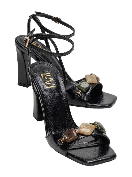 PROLOGUE SHOES Franca Block Heel Sandal - Black