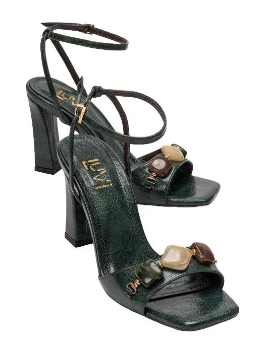 PROLOGUE SHOES Franca Block Heel Sandal - Green