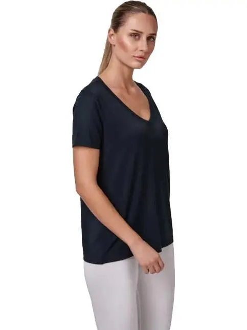 FOREVER & ALWAYS Alaia Deep V-neck Ultra Soft Modal T-shirt - Navy