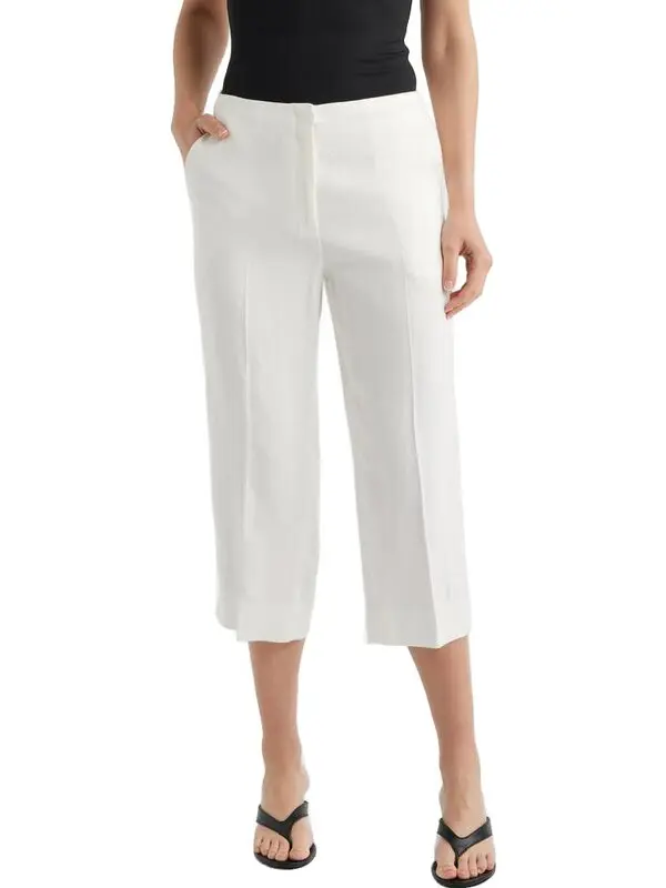 Theory Slit Capri Pants - Ivory