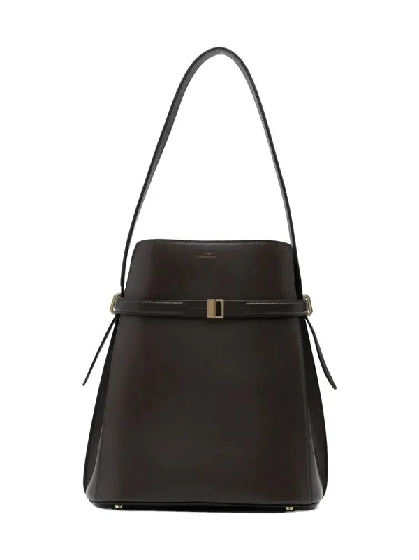 TOTEME Belted Leather Bucket Bag - Brown