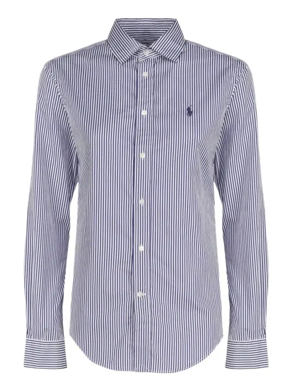 Polo Ralph Lauren Slim Fit Striped Cotton Shirt - White
