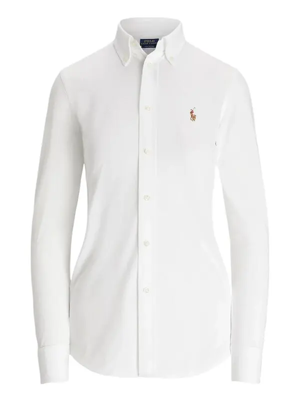 Polo Ralph Lauren Slim Fit Knit Cotton Oxford Shirt - White