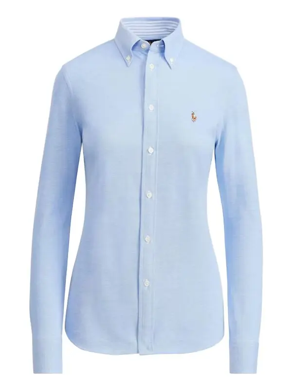 Polo Ralph Lauren Slim Fit Knit Cotton Oxford Shirt - Blue