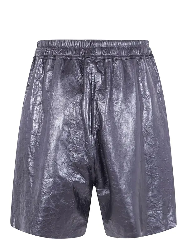 Rick Owens Leather Drawstring Shorts - Black