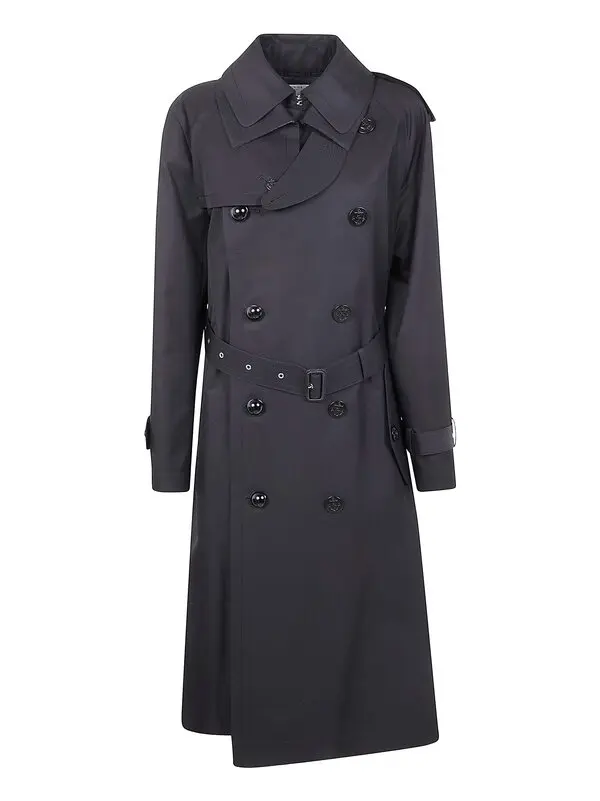 Sacai Cotton Gabardine Trench Coat - Black