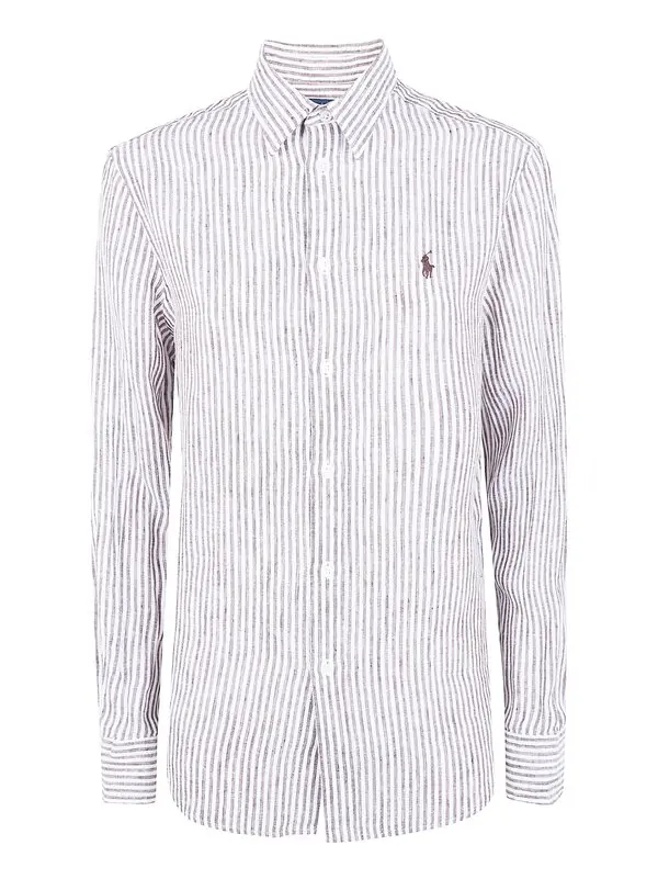 Polo Ralph Lauren Striped Linen Sport Shirt - Brown