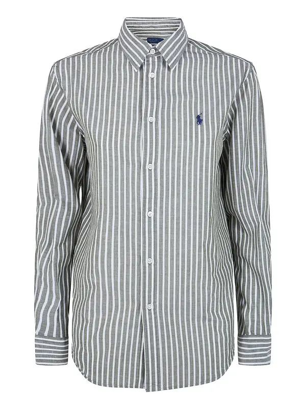 Polo Ralph Lauren Striped Cotton Linen Sport Shirt - Green