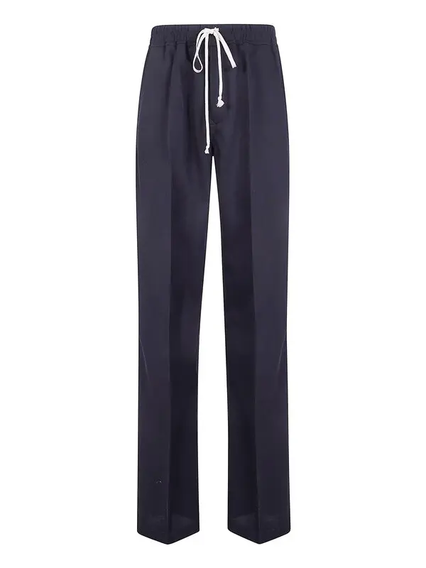 Rick Owens Dietrich Drawstring Wool Trousers - Black
