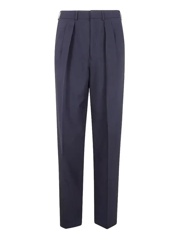 TOM FORD Wool Cashmere Silk Reps Double Pleat Pants - Black