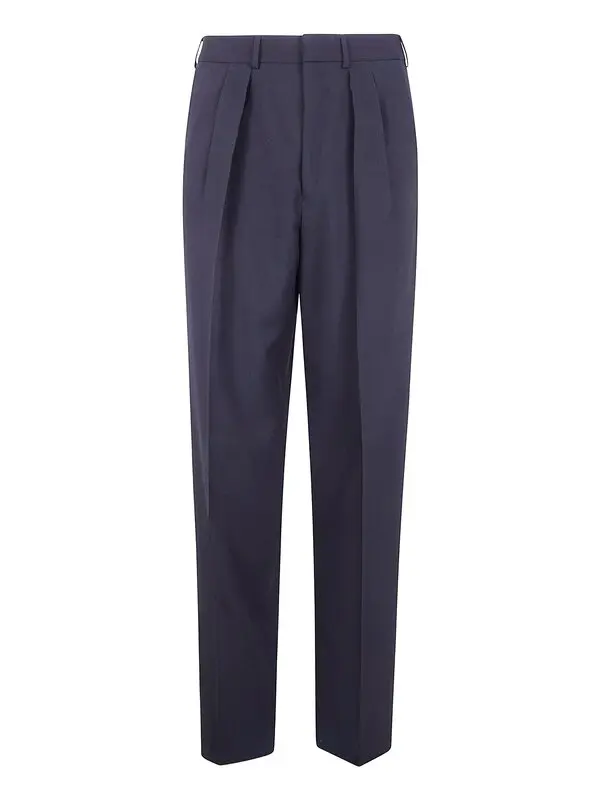 TOM FORD Wool Cashmere Silk Reps Double Pleat Pants - Black