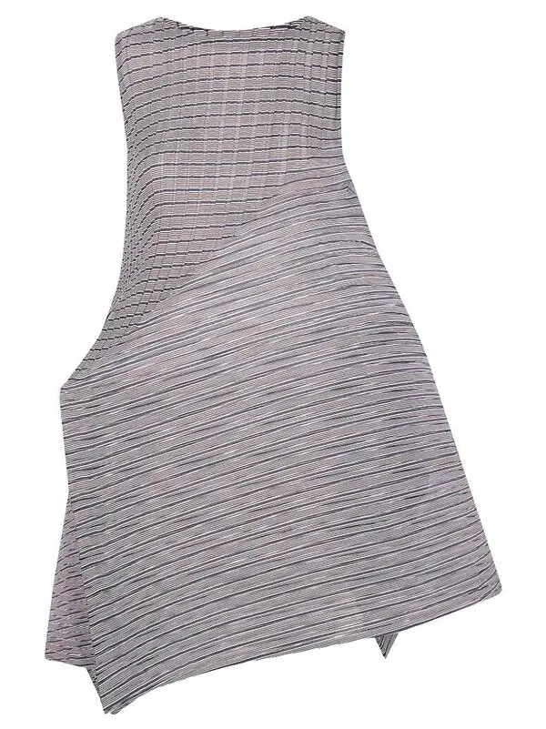 Issey Miyake Pleated Stripe Dress - Black