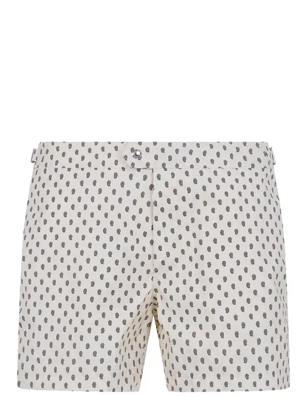 TOM FORD Paisley Print Popeline Swim Shorts - White