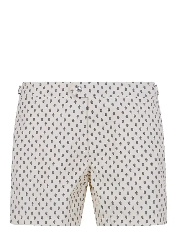 TOM FORD Paisley Print Popeline Swim Shorts - White