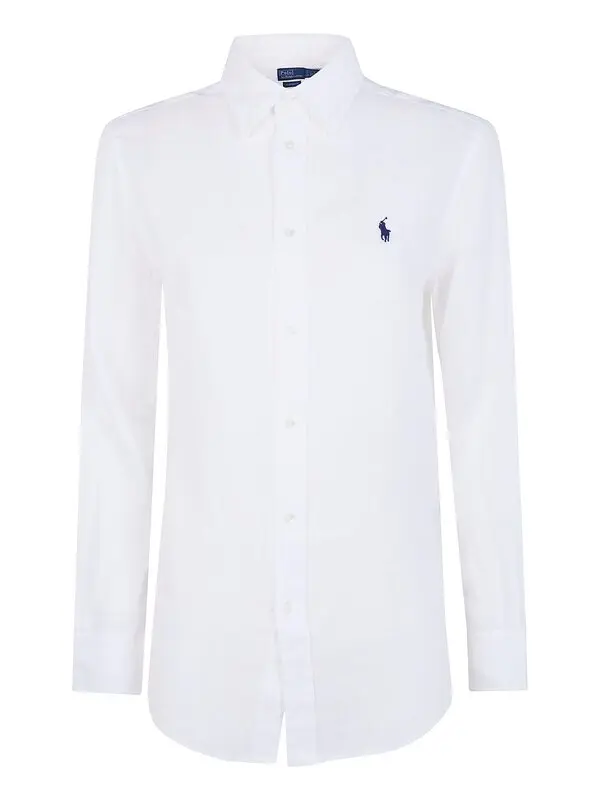Polo Ralph Lauren Classic Long Sleeve Linen Shirt - White