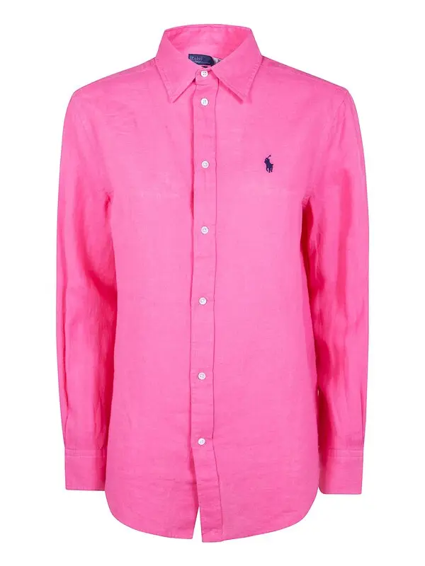 Polo Ralph Lauren Classic Linen Long Sleeve Shirt - Pink