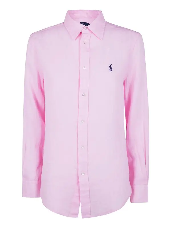 Polo Ralph Lauren Classic Long Sleeve Linen Shirt - Pink