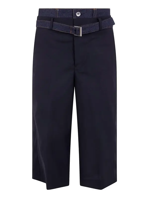 Sacai Suiting X Denim Belted Pants - Black