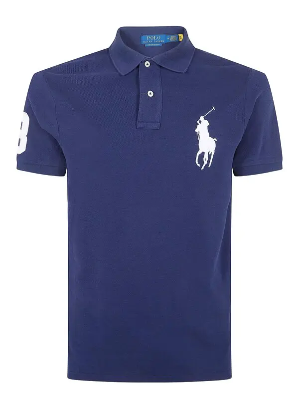 Polo Ralph Lauren Short Sleeves Knit Big Logo Polo Shirt - Blue