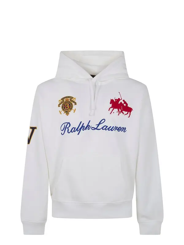 Polo Ralph Lauren Hooded Sweatshirt With Embroidered Details - White